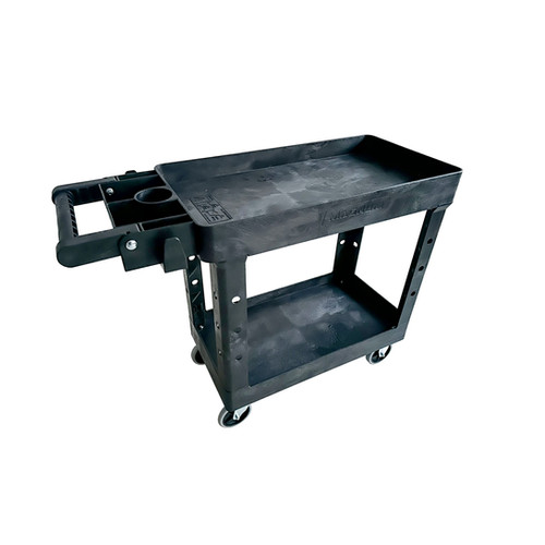 4117 Utility 2-Shelf Adaptable Service Cart w/ Standard 5" Non-Marking ...