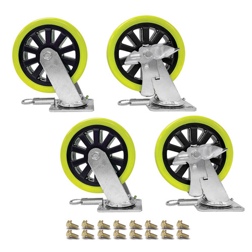 8" Pro-Series Max-Endurance Caster Kit (Swivel Locks & Wheel Brakes ...