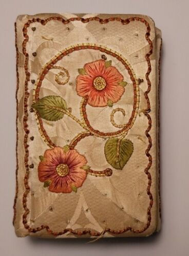 Antique Book Of Common Prayer with Hymns, Beautiful Embroidered Silk ...