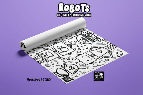 Big Sheetz Robots Giant Coloring Page | 30x60 | Large Coloring Sheet ...