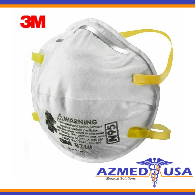 3M N95 Respirator Face Mask | 8210 | Box of 20 | AZMED-USA