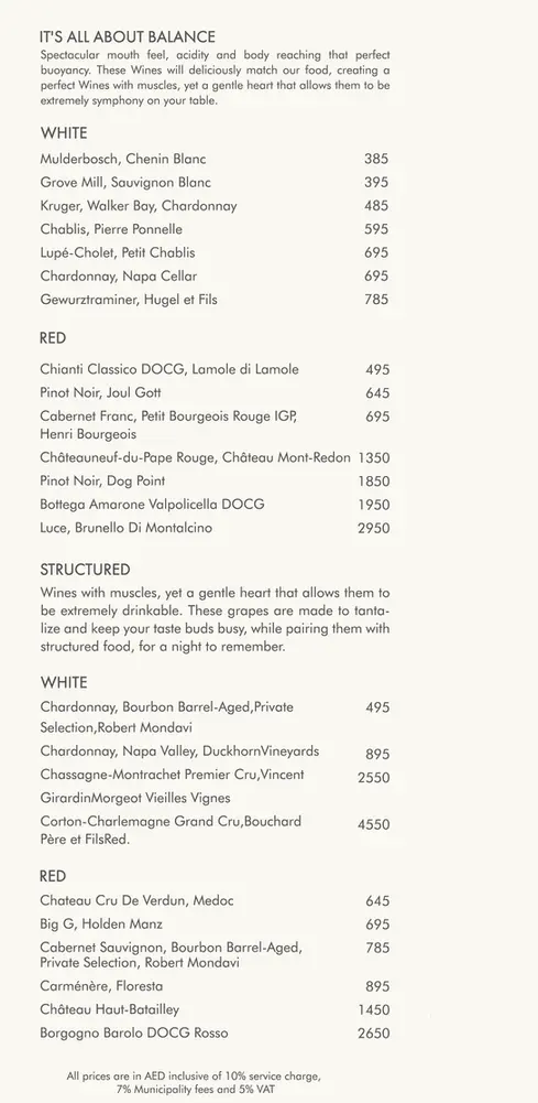 Menu | Siddhartha Lounge by Buddha-Bar | Yas Bay | Abu Dhabi