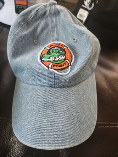 Denim Fred the Croc hat ( Light Blue Black Point ) | Luxury Rib Tenders