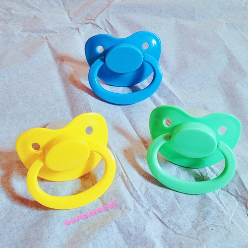 Plain Adult Pacifier - 3 Pieces - Blue, Yellow, Green - Bulk | customabdl