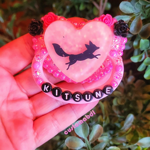 Kitsune Fox Heart - Pink - Animal, Pet, Pup, Dog, Woof, Paw | customabdl