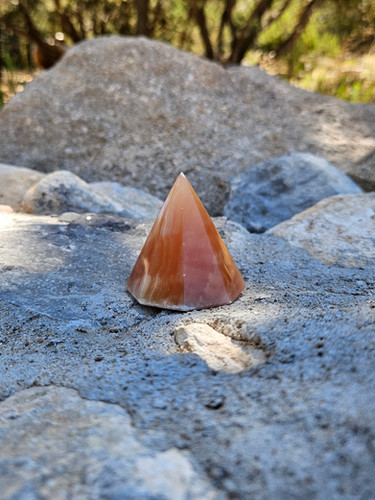 Sacred Ground | CBP2 Chocolate Banded Calcite Pyramid | Jen Bushman