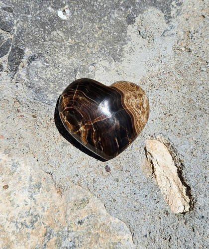 Soul Nourish | TCH4 Chocolate Banded Calcite Heart | Jen Bushman