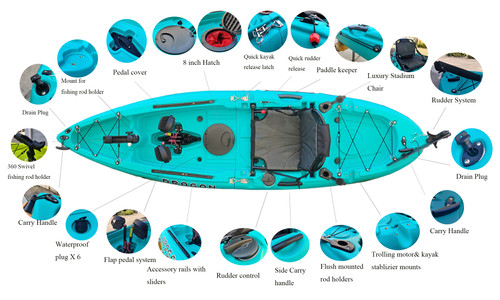 9.3ft Freedom Modular Pedal Drive Kayak | Fishing Kayak | Ultra ...