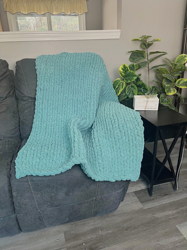 50"x60" Light Teal Throw | Cozy Comfort