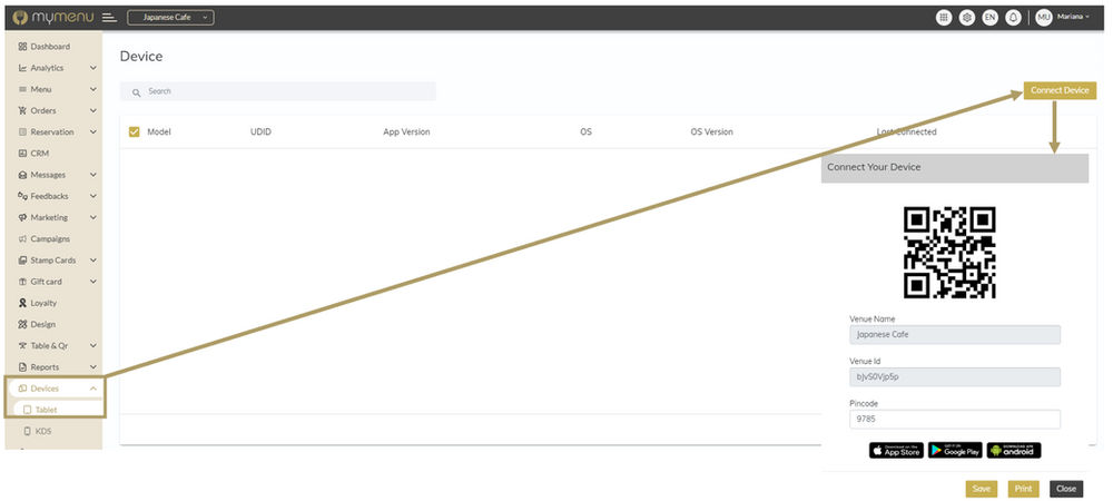 Connecting Tablets with My Menu | My Menu