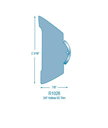 R1028 Rigid Rub Rail (takes 3/4" Hollow Stainless Steel ...