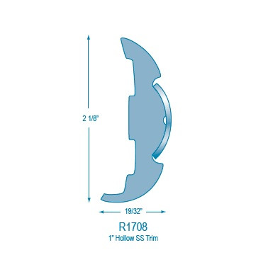 R1708 Rigid Rub Rail with Stainless Steel Trim | integritymarinecorp