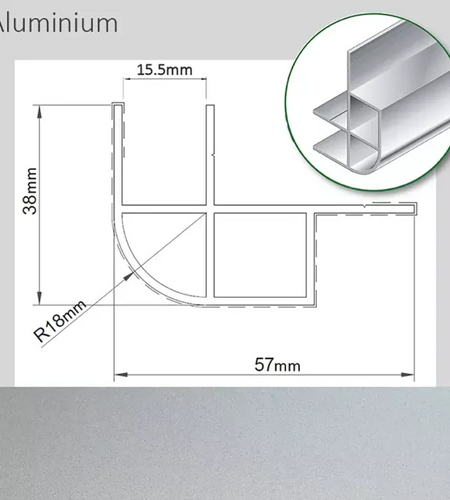 15mm Aluminium Locker Door Profile Trim - Aluminium | Convertavan ...