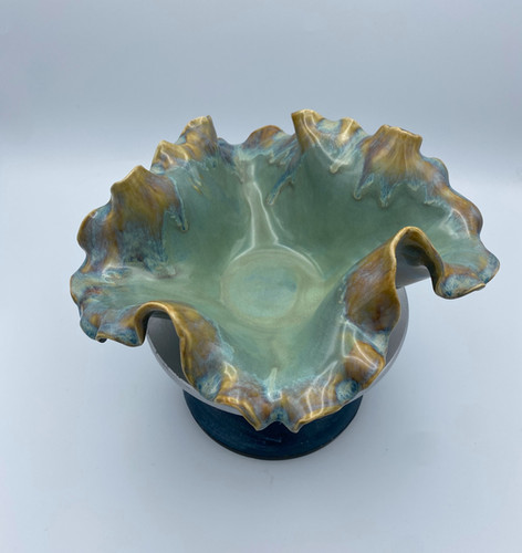 Ceramic Wavy Bowl - Turquoise Home Decor | Allison Pottery