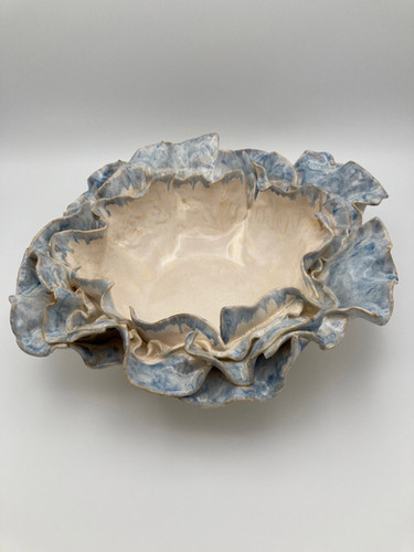 Large Ruffle Ceramic Bowl Crafted by Allison Neiss Pottery