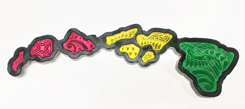 NEW Small Rasta Engraved Island chain | islandsilver