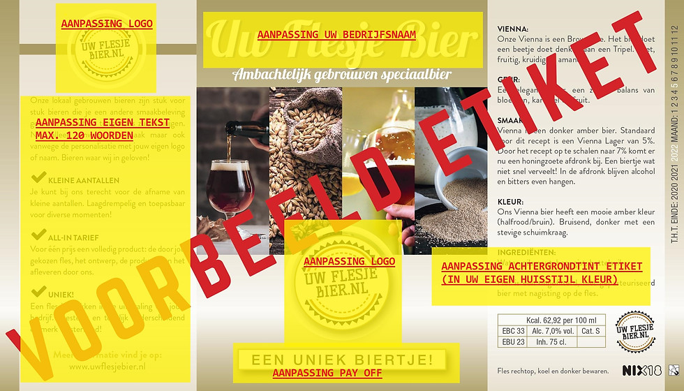 voorbeeldetiket - uw flesje bier bv