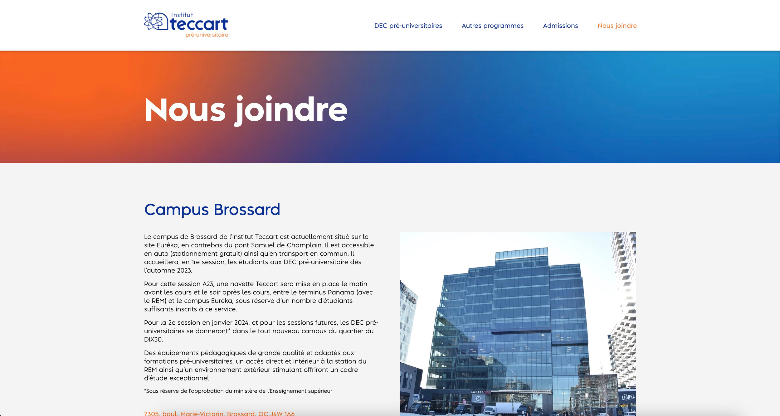 Contacter un collège pré-universitaire privé sur la Rive-Sud de Montréal | Institut Teccart Pré ...