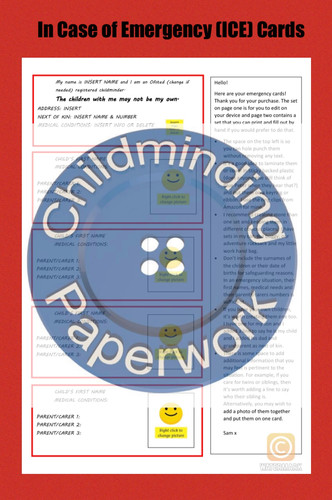 In Case of Emergency (ICE) Cards | bluebuttonpaperwork