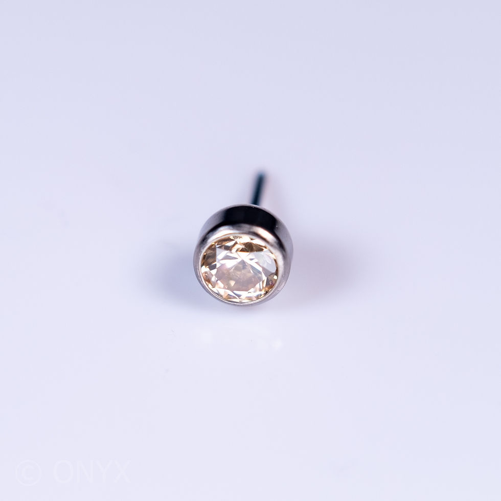 NeoMetal Threadless Bezel Set Titanium End - CH Gem | ONYX
