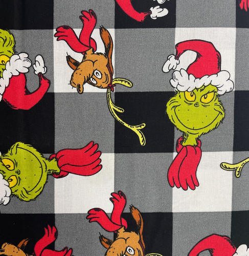 Grinch Buffalo Check - Black | Pet Bandanas