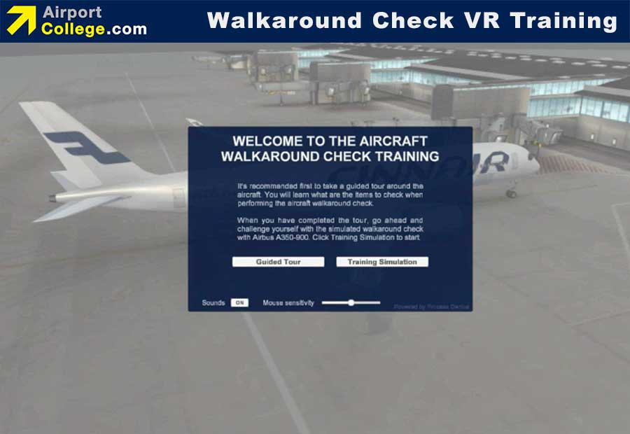 Aircraft Walkaround Check VR training