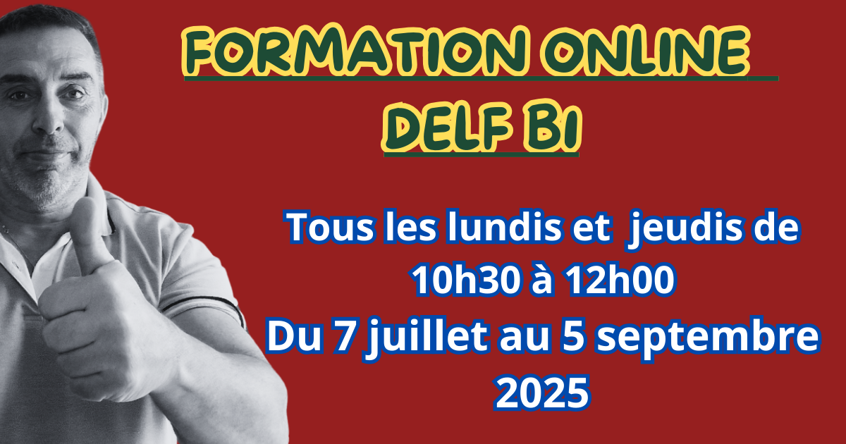 Programme de formation DELF B1 en ligne – 9 semaines - Juillet / août 2025 - Programme complet ...
