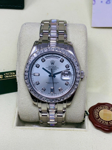 Rolex Masterpiece Platinum Glacier Blue Dial Diamond Bezel 18956 NOS ...
