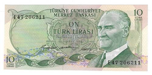 Turkey - 10 Lira - 1966 - pick# 180b | Central Lakes Coins