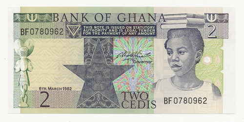 Ghana - 2 Cedis - 1982 - pick# 18d | Central Lakes Coins