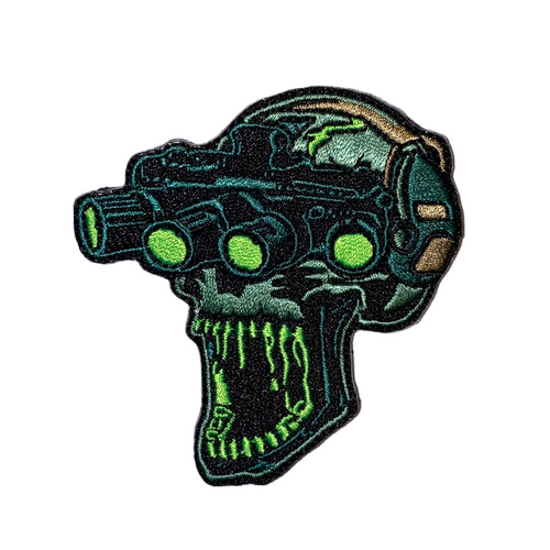 Tactical Zombie Skull with NVG Patch | Black Korus