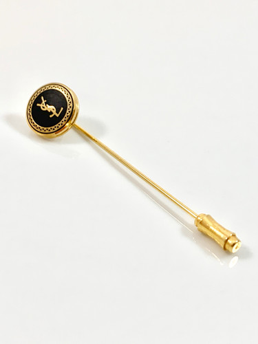Vintage Repurposed YSL Black & Gold Stick Lapel Pin | Harper j. Vintage