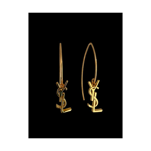 Repurposed Gold YSL Logo Charm Wire Earrings | Harper j. Vintage
