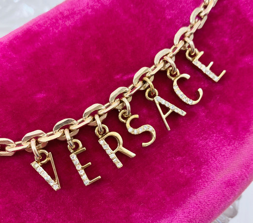 Repurposed Versace Floating Charm Letters Choker Necklace | Harper j ...