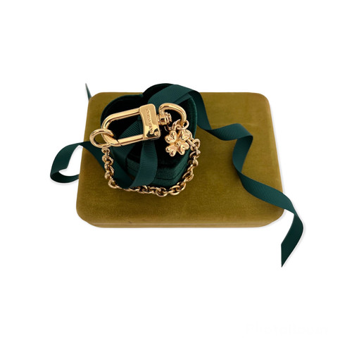 Repurposed Vuitton LV Monogram 4 Leaf Clover & Swivel Clasp Bracelet ...