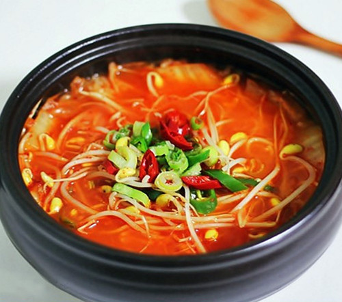 Kimchi Gukbap (Cooked) | 김치콩나물국밥 | Dubai Seoul Garden