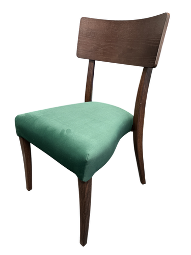 Stacking Chair, Rounded Wood Back, Upholstered Seat | Marco Polo