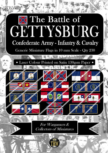 TBW12 The Battle of Gettysburg: Confederate Army 10 mm Flags ...