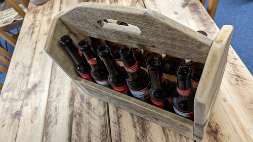 Twelve 300ml wooden beer bottle holder/crate with handle | mouliewood