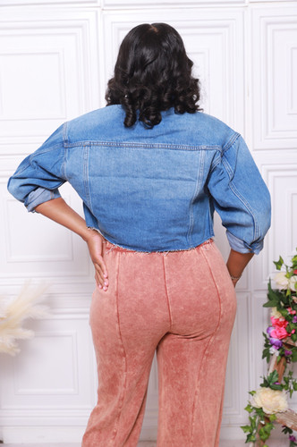 Medium Stone Denim Jacket | KoKoutureCollection