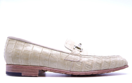 Beige Caiman Belly Loafers US 10 | maxleatherusa