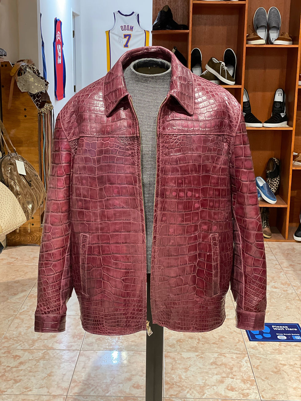 Full Genuine Alligator Belly Jacket US XXL | maxleatherusa
