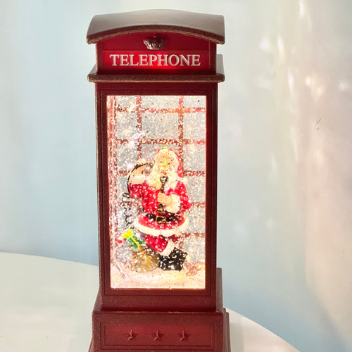 Calling Santa Phone Booth Music Box | Giftorea