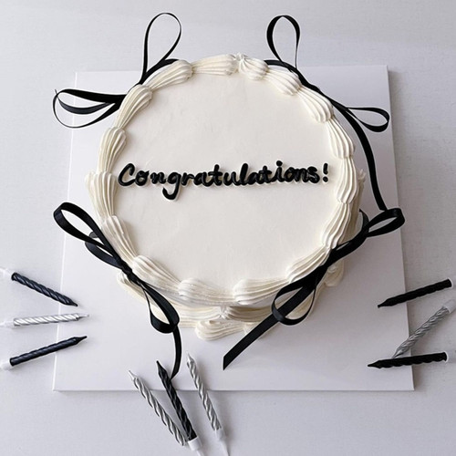 Classic Chanel Black Ribbon Cake | Giftorea