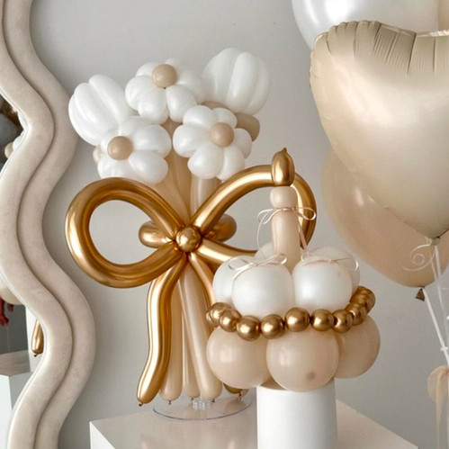 Luxury Gold Flower & Cake Balloon Set | Giftorea
