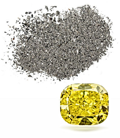 Diamante feito com cabelo, diamante feito com cinzas.