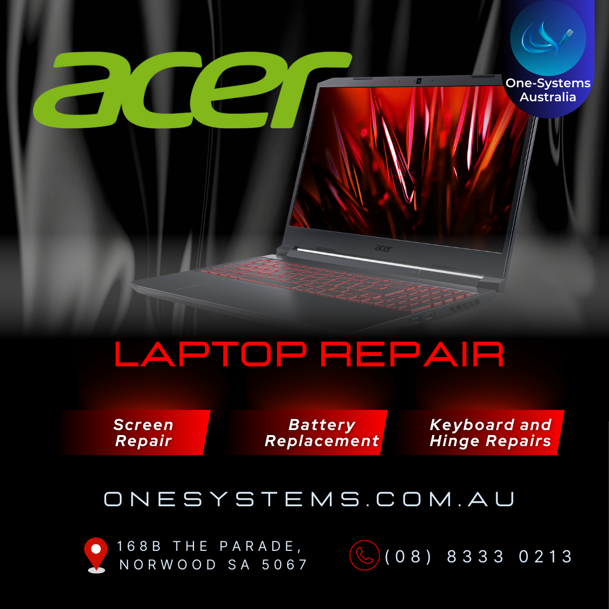 Acer Laptop Repair in Adelaide by One-Systems Computer Repair Adelaide