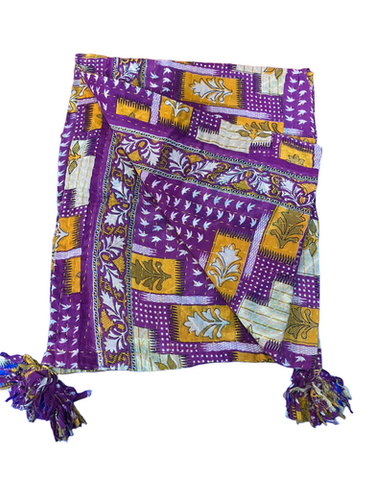 Kantha Sari Tassel Table Runner | ReMade-India