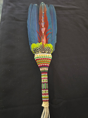 Beaded Macaw fan | Waterbird Gallery