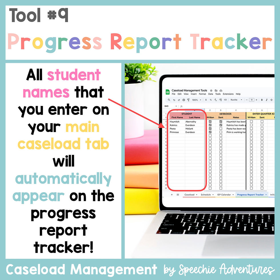 Caseload Management Spreadsheet Tools | Speechie Adventures